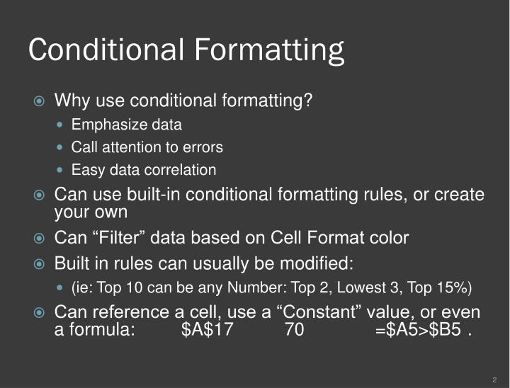 Ppt Conditional Formatting Powerpoint Presentation Id4308649