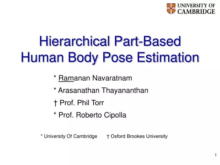 PPT - Hierarchical Part-Based Human Body Pose Estimation PowerPoint ... PPT - Hierarchical Part-Based Human Body Pose Estimation PowerPoint ...
