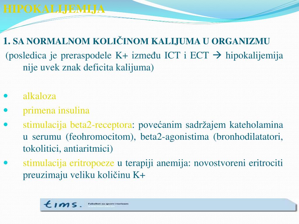 PPT - POREMEĆAJI METABOLIZMA KALIJUMA Doc . dr. sc. med Dejan G ...