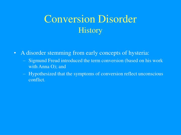 PPT - CONVERSION DISORDER PowerPoint Presentation - ID:3606426
