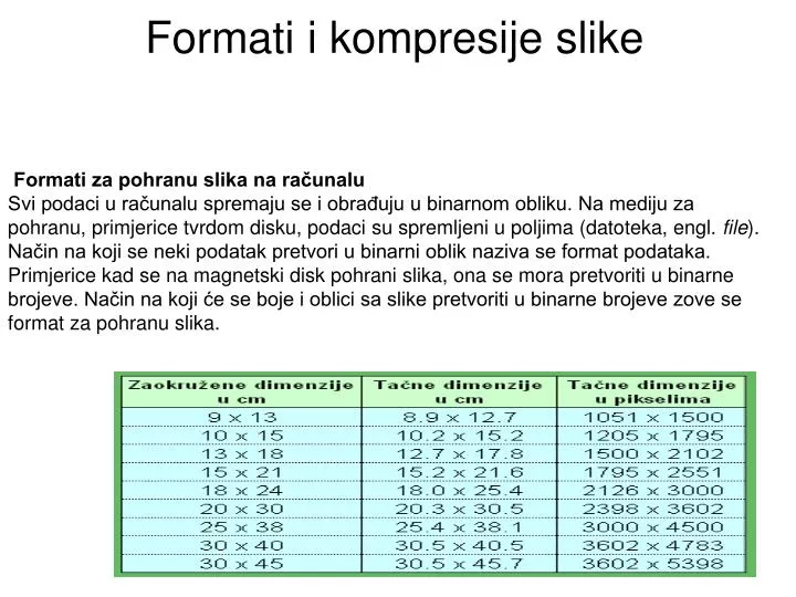 PPT - Formati i kompresije slike PowerPoint Presentation, free download ...