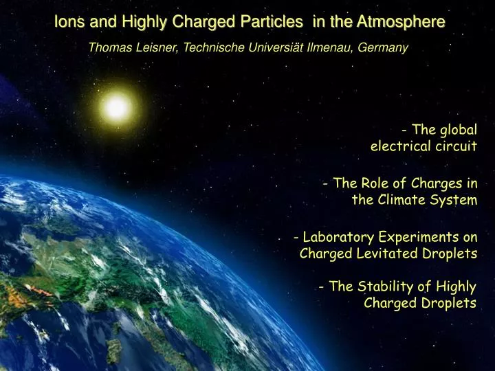 PPT - Ions and Highly Charged Particles in the Atmosphere PowerPoint ...