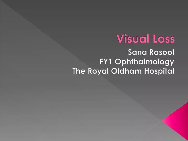 PPT - Visual Loss PowerPoint Presentation, free download - ID:3607808