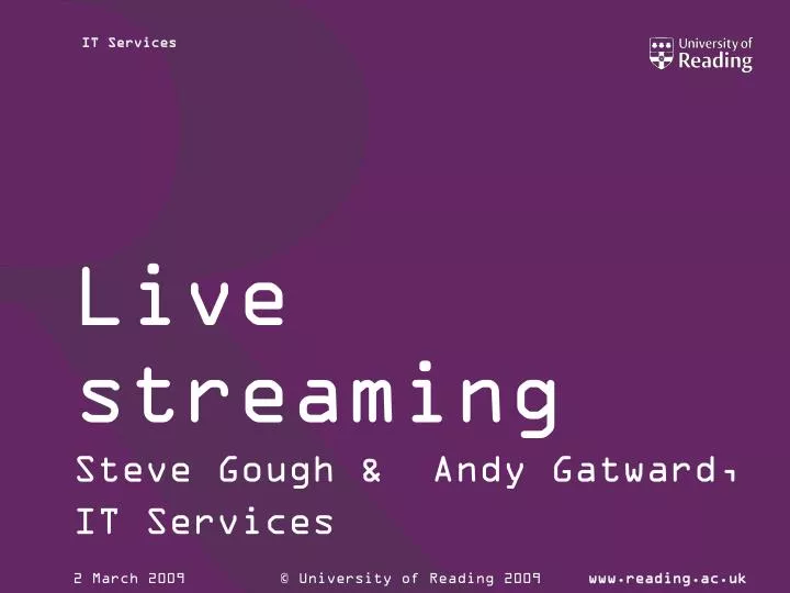 PPT - Live streaming PowerPoint Presentation, free download - ID:3608588