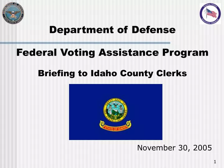 PPT - Department of Defense Federal Voting Assistance Program Briefing ...