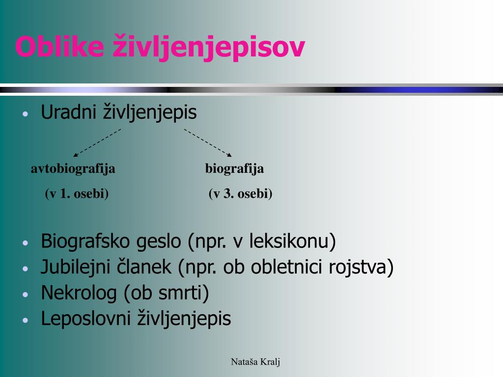 PPT - Življenjepis ali biografija PowerPoint Presentation, free ...