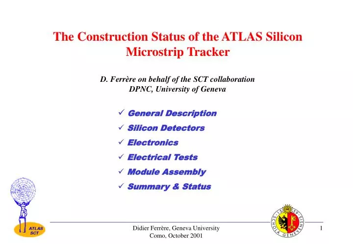 PPT - General Description Silicon Detectors Electronics Electrical ...