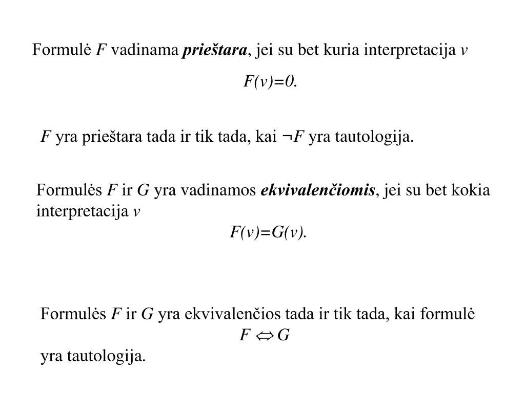 PPT - Tautologijos. Logikos dėsniai PowerPoint Presentation, free ...