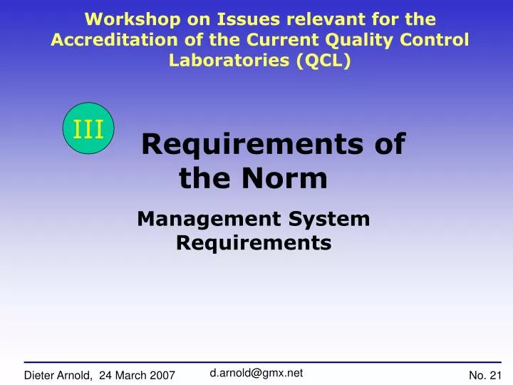 PPT - Requirements of the Norm Management System Requirements ...