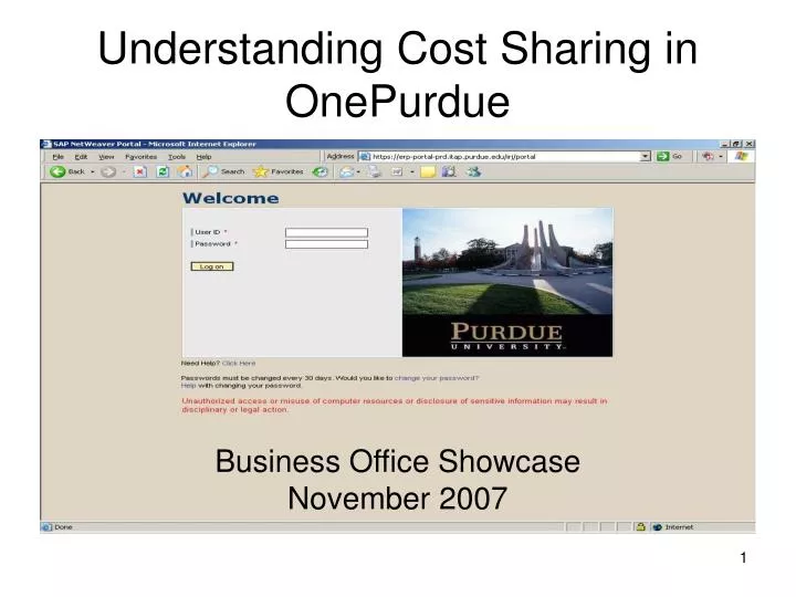 PPT - Understanding Cost Sharing in OnePurdue PowerPoint Presentation ...