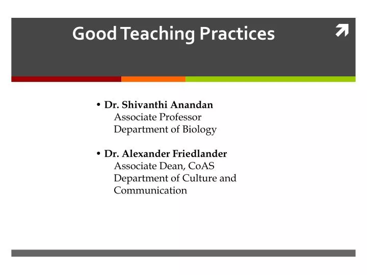 PPT - Good Teaching Practices PowerPoint Presentation, free download ...