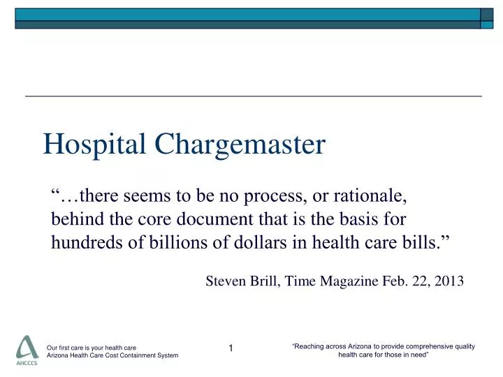 PPT - Hospital Chargemaster PowerPoint Presentation, free download - ID ...