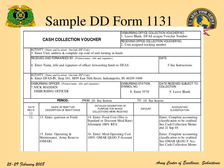PPT - DD Form 1544, Cash Meal Payment Book/Sheet PowerPoint ...