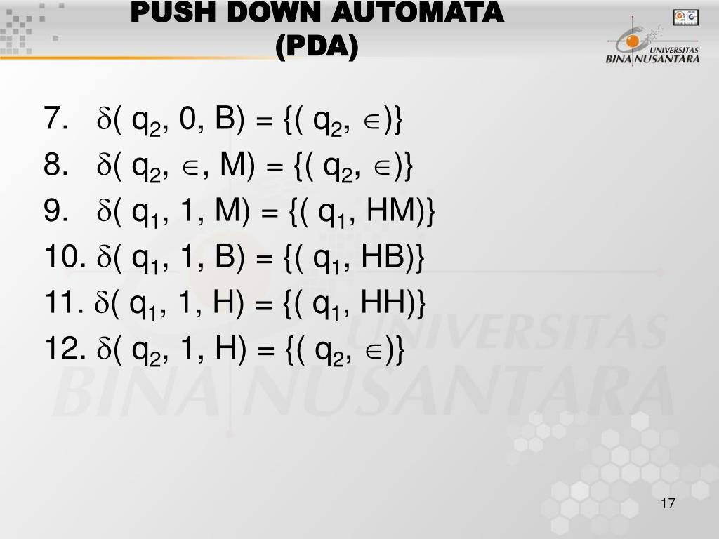 PPT - Pertemuan 13 PUSH DOWN AUTOMATA (PDA) PowerPoint Presentation ... PPT - Pertemuan 13 PUSH DOWN AUTOMATA (PDA) PowerPoint Presentation ...