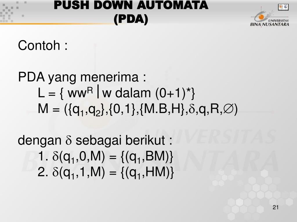 PPT - Pertemuan 13 PUSH DOWN AUTOMATA (PDA) PowerPoint Presentation ... PPT - Pertemuan 13 PUSH DOWN AUTOMATA (PDA) PowerPoint Presentation ...