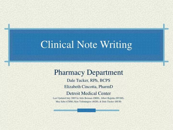 PPT - Clinical Note Writing PowerPoint Presentation, free download - ID ...