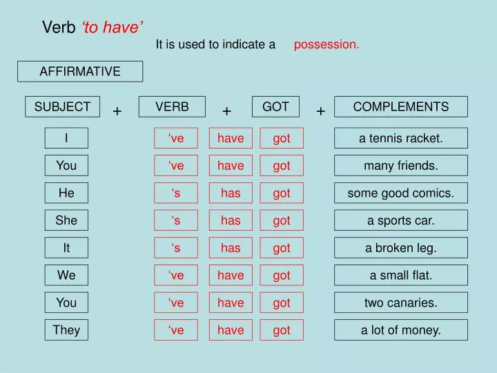 PPT - Verb ‘to have’ PowerPoint Presentation, free download - ID:3618039