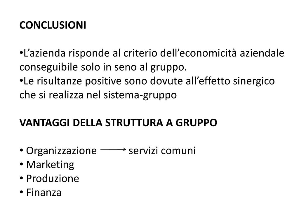 PPT - GRUPPI AZIENDALI: ECONOMICITA’ AZIENDALE ED ECONOMICITA’ DI ...