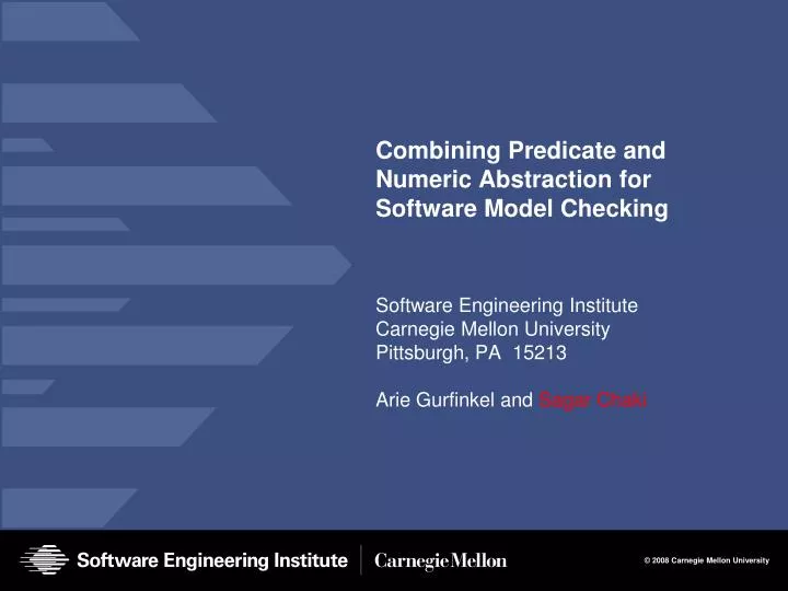 Ppt Combining Predicate And Numeric Abstraction For Software Model Checking Powerpoint 2953