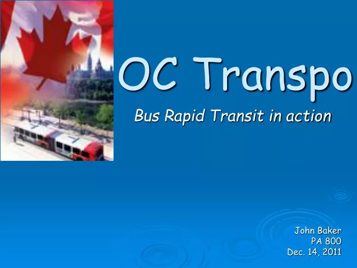 PPT - OC Transpo PowerPoint Presentation, free download - ID:3622584