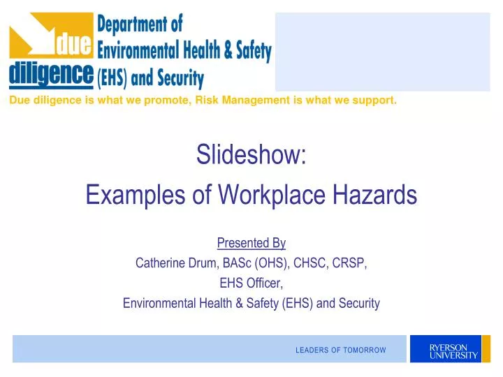 PPT - Slideshow: Examples of Workplace Hazards Presented By Catherine ...