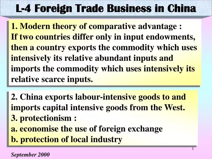 PPT - 1. Modern theory of comparative advantage : PowerPoint ...