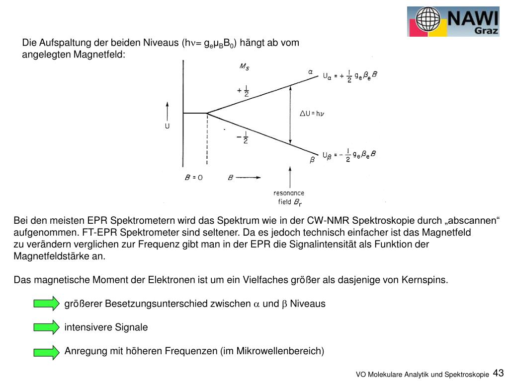 PPT - Wieviele Orientierungen im Magnetfeld hat ein Atomkern mit Spin 3 ...