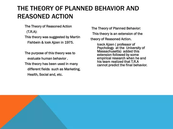 PPT - The Theory of Planned Behavior and Reasoned action PowerPoint ... PPT - The Theory of Planned Behavior and Reasoned action PowerPoint ...