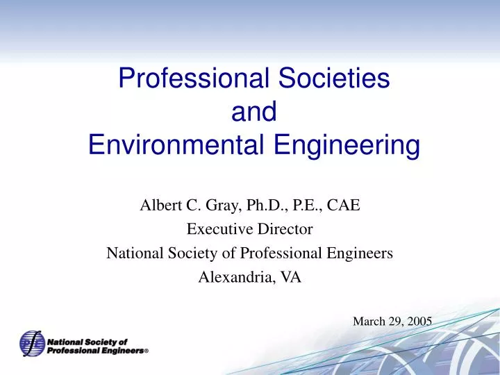 PPT - Professional Societies and Environmental Engineering PowerPoint ...