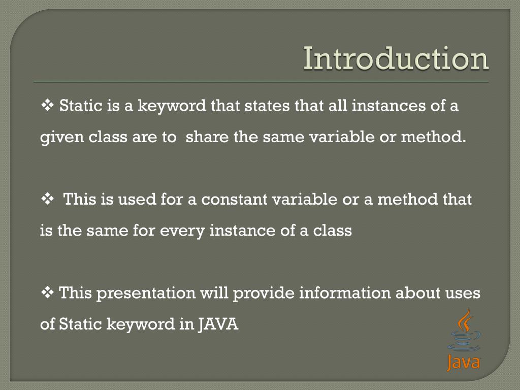 PPT Using Static Keyword In JAVA PowerPoint Presentation Free PPT Using Static Keyword In JAVA PowerPoint Presentation Free
