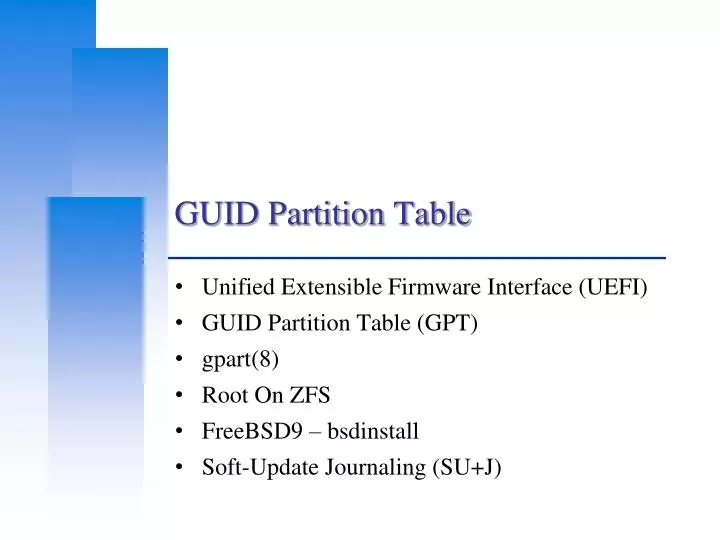 PPT - GUID Partition Table PowerPoint Presentation, free download - ID ...