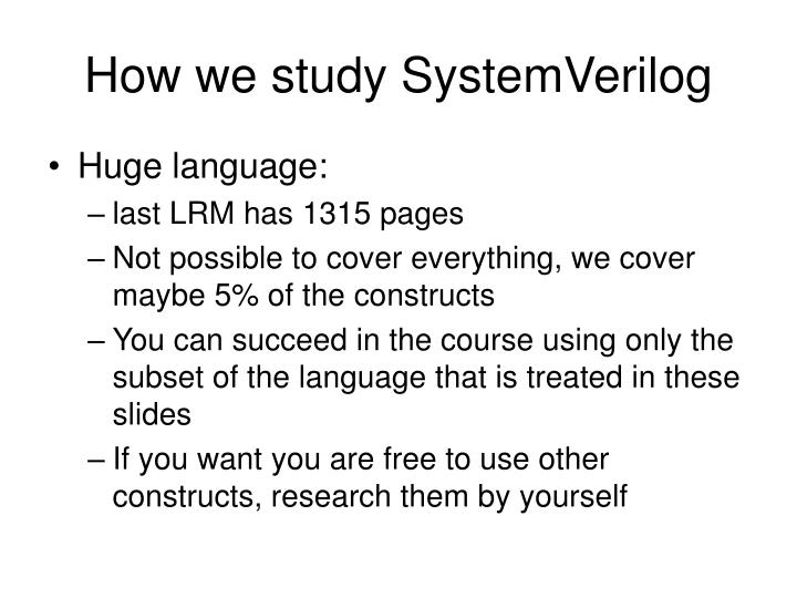 PPT - SystemVerilog basics PowerPoint Presentation - ID:3629780