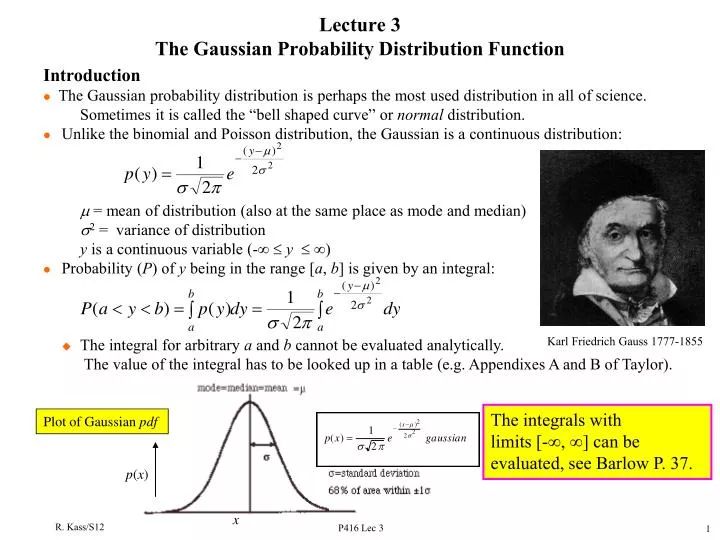 PPT - Lecture 3 The Gaussian Probability Distribution Function ... PPT - Lecture 3 The Gaussian Probability Distribution Function ...