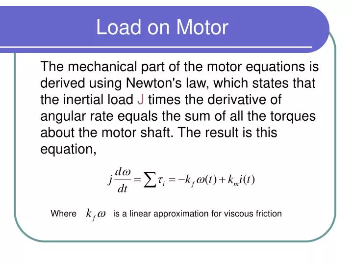 PPT - Load on Motor PowerPoint Presentation, free download - ID:3631860