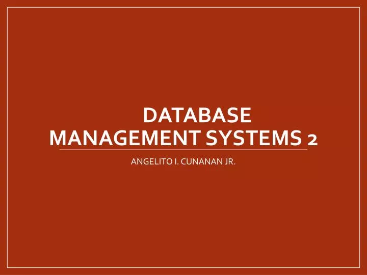 PPT - Database Management Systems 2 PowerPoint Presentation, free ...