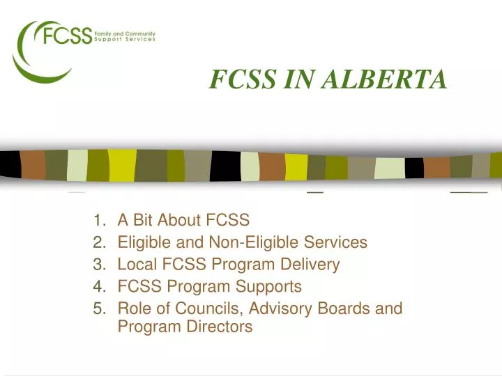 PPT - FCSS IN ALBERTA PowerPoint Presentation, free download - ID:3634955