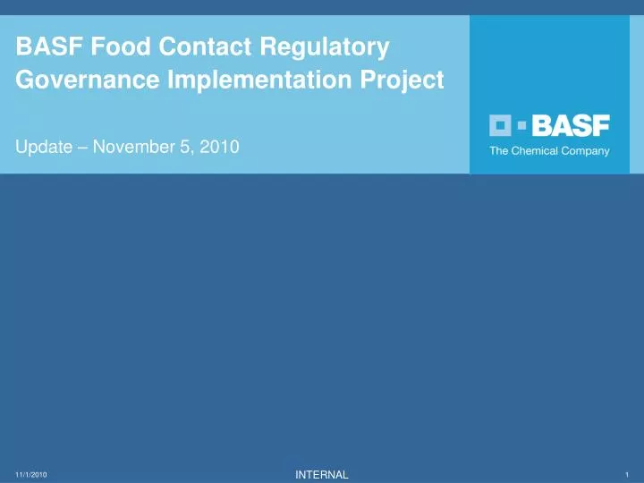 PPT - BASF Food Contact Regulatory Governance Implementation Project ...