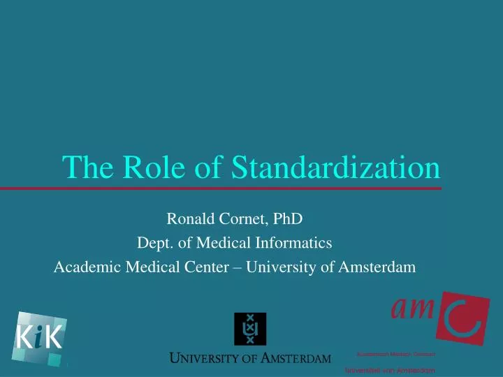 PPT - The Role of Standardization PowerPoint Presentation, free ...