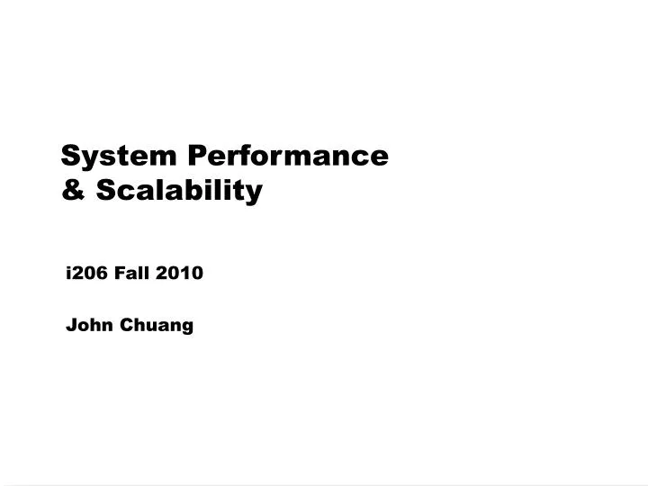 PPT - System Performance & Scalability PowerPoint Presentation, free ...