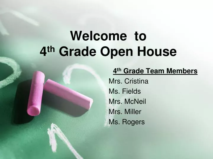 PPT - Welcome to 4 th Grade Open House PowerPoint Presentation, free ...