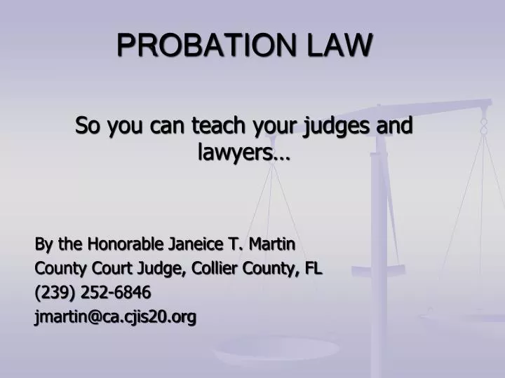 PPT - PROBATION LAW PowerPoint Presentation, free download - ID:3640146