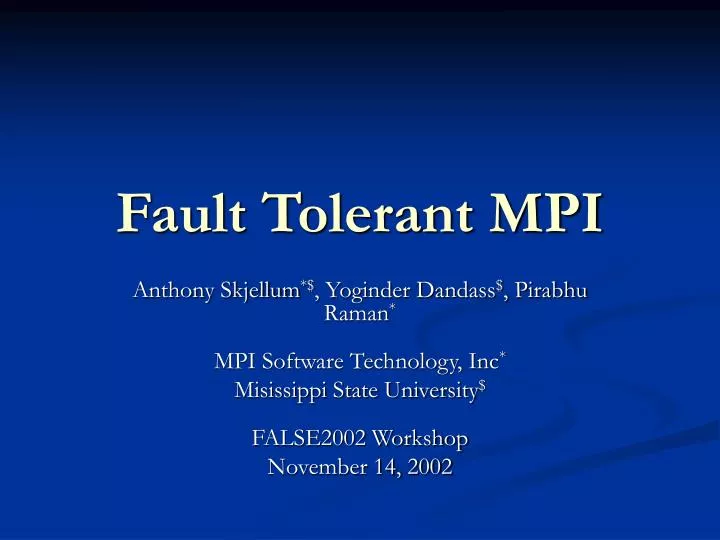Ppt Fault Tolerant Mpi Powerpoint Presentation Free Download Id3640547
