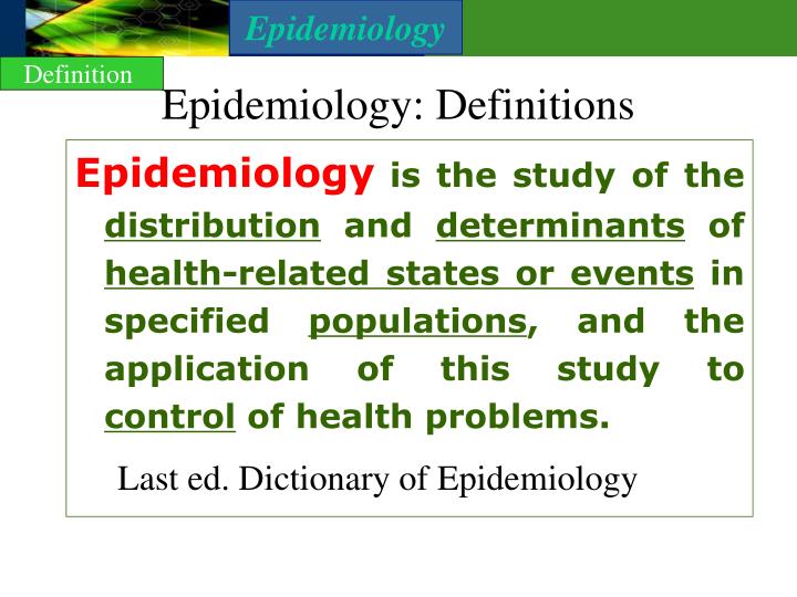 PPT - Introduction to Epidemiology & Distribution of Disease PowerPoint ...