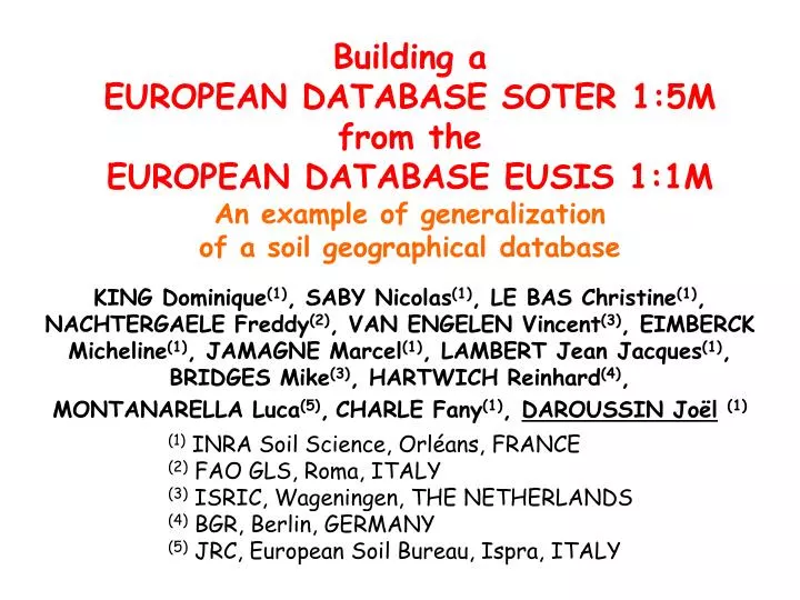 PPT - CONTEXT: EUSIS = nested databases PowerPoint Presentation, free ...