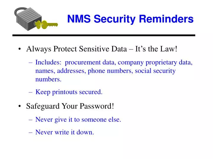PPT - NMS Security Reminders PowerPoint Presentation, free download ...