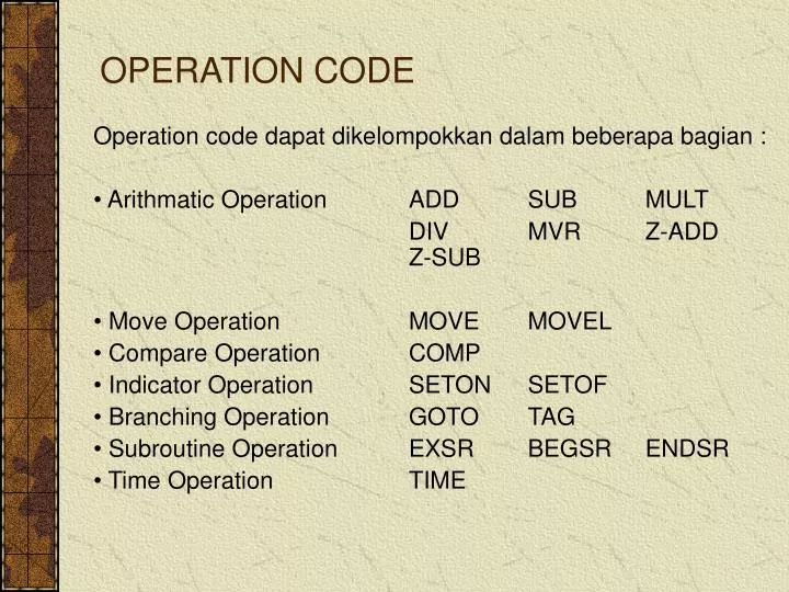 PPT OPERATION CODE PowerPoint Presentation Free Download ID 3644578 PPT OPERATION CODE PowerPoint Presentation Free Download ID 3644578