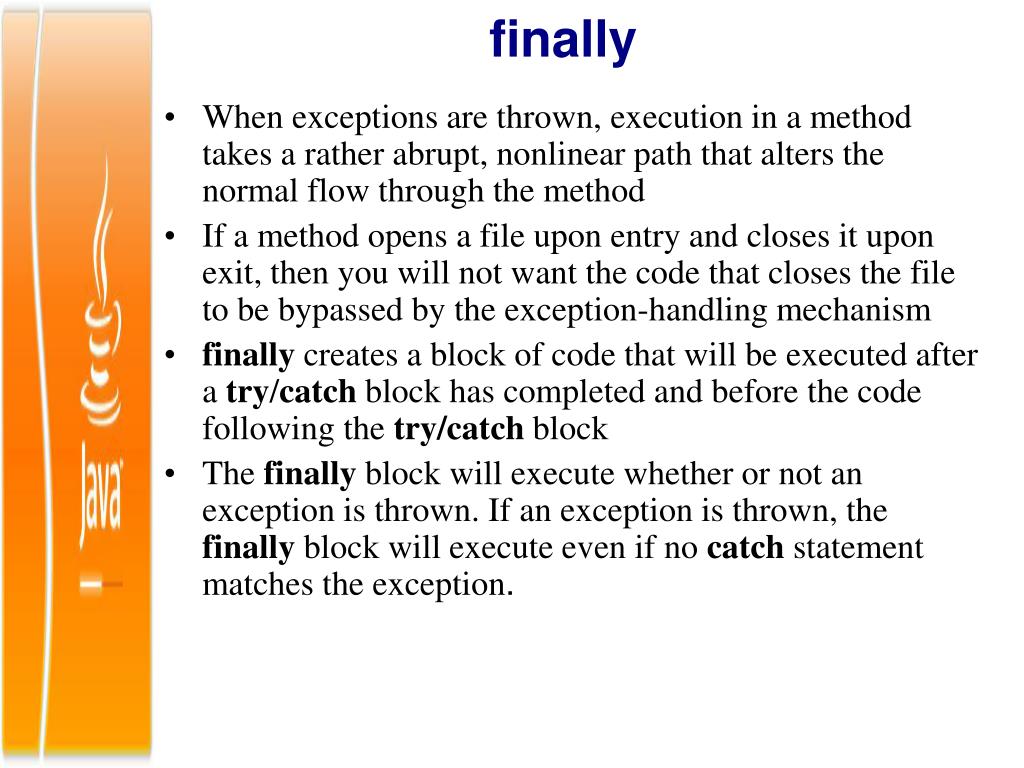 Ppt Index Exception Handling Exception In Java Exception Types Uncaught Exception Throw