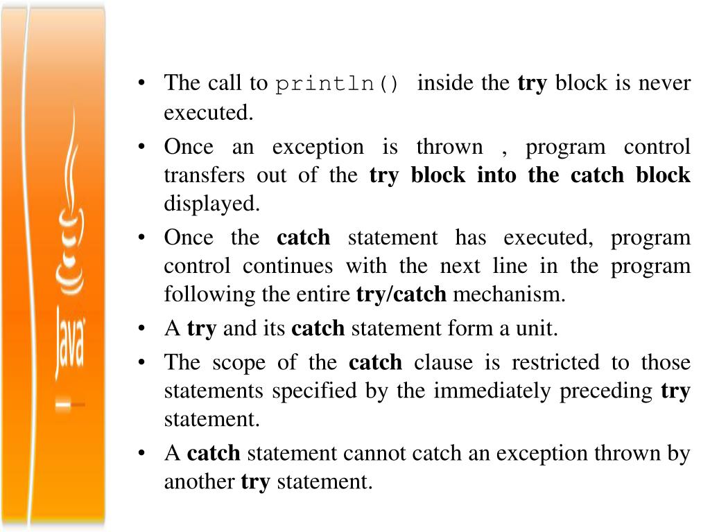 Ppt Index Exception Handling Exception In Java Exception Types Uncaught Exception Throw
