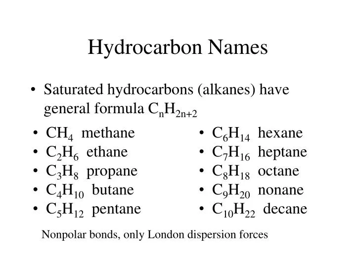 PPT - Hydrocarbon Names PowerPoint Presentation, free download - ID:3645107