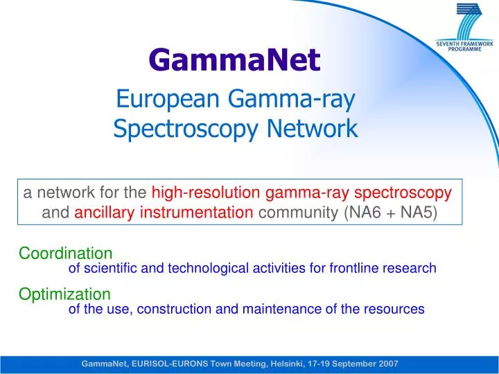PPT - European Gamma-ray Spectroscopy Network PowerPoint Presentation ...